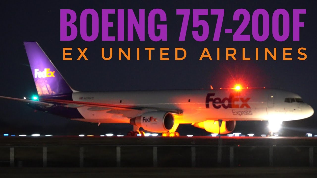 EX United Airlines Boeing 757-200 Airplane Now FEDEX Freighter Taxiing ...