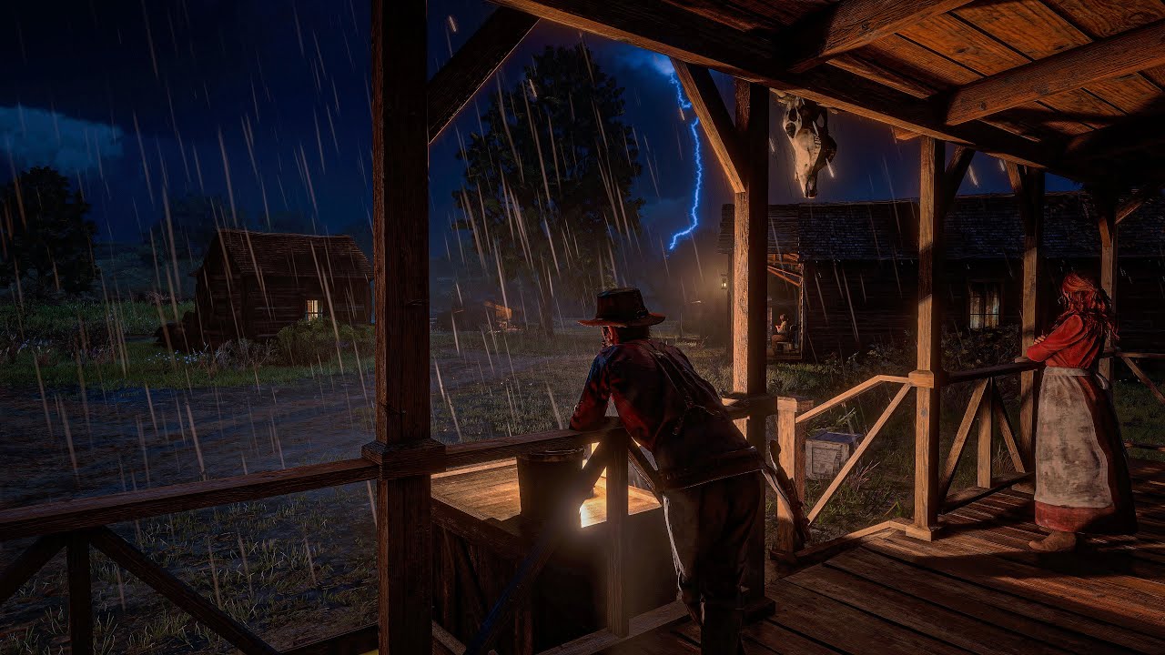 John takes shelter from the severe storm with heavy rain at MacFarlane ...