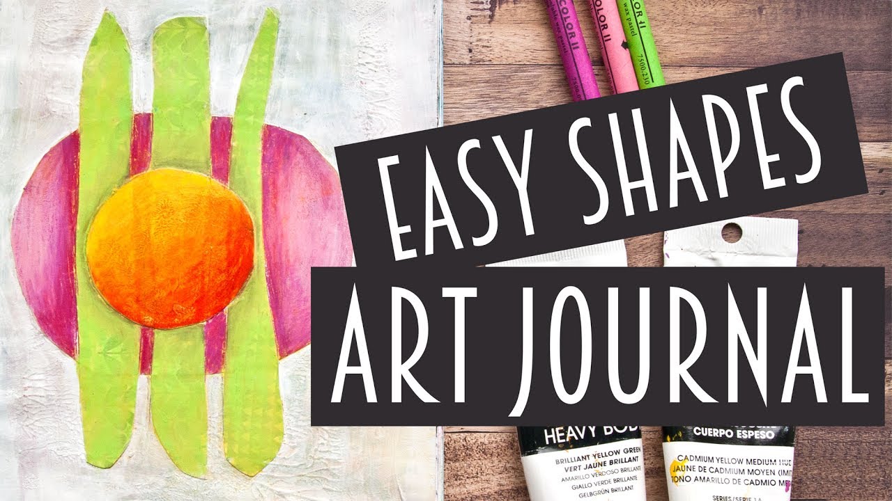 Abstract Shapes Art Journal Page Tutorial - YouTube