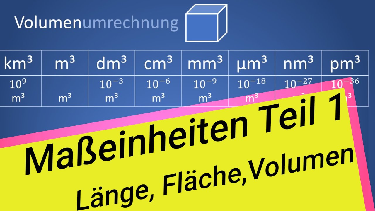Maßeinheiten Teil 1: Vorsilben, Längen, Flächen, Volumen - YouTube