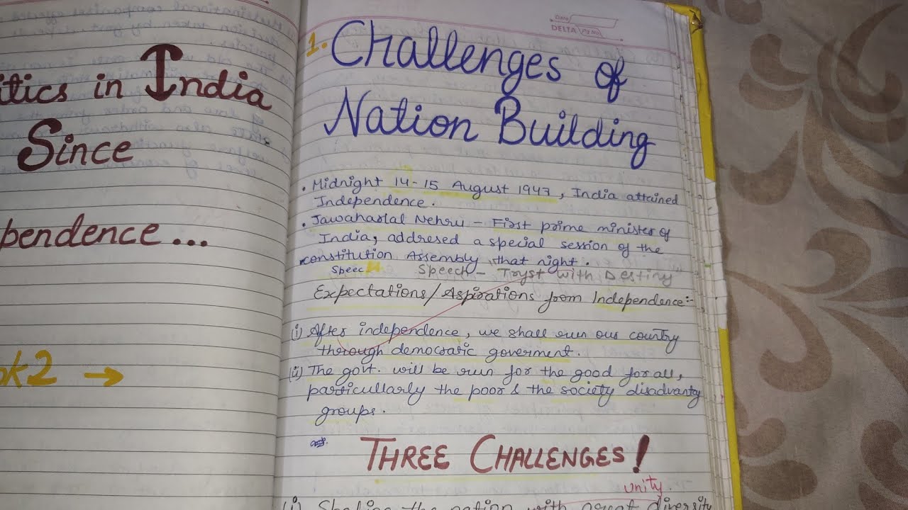 Challenges of nation building FULL NOTES😍 +Maps +Questionaries #class12 ...