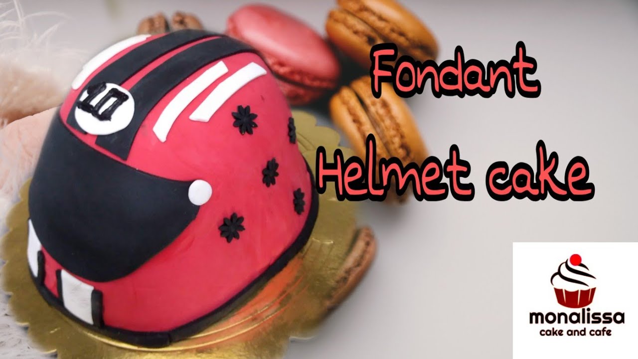 FONDANT CAKE /HELMET CAKE - YouTube