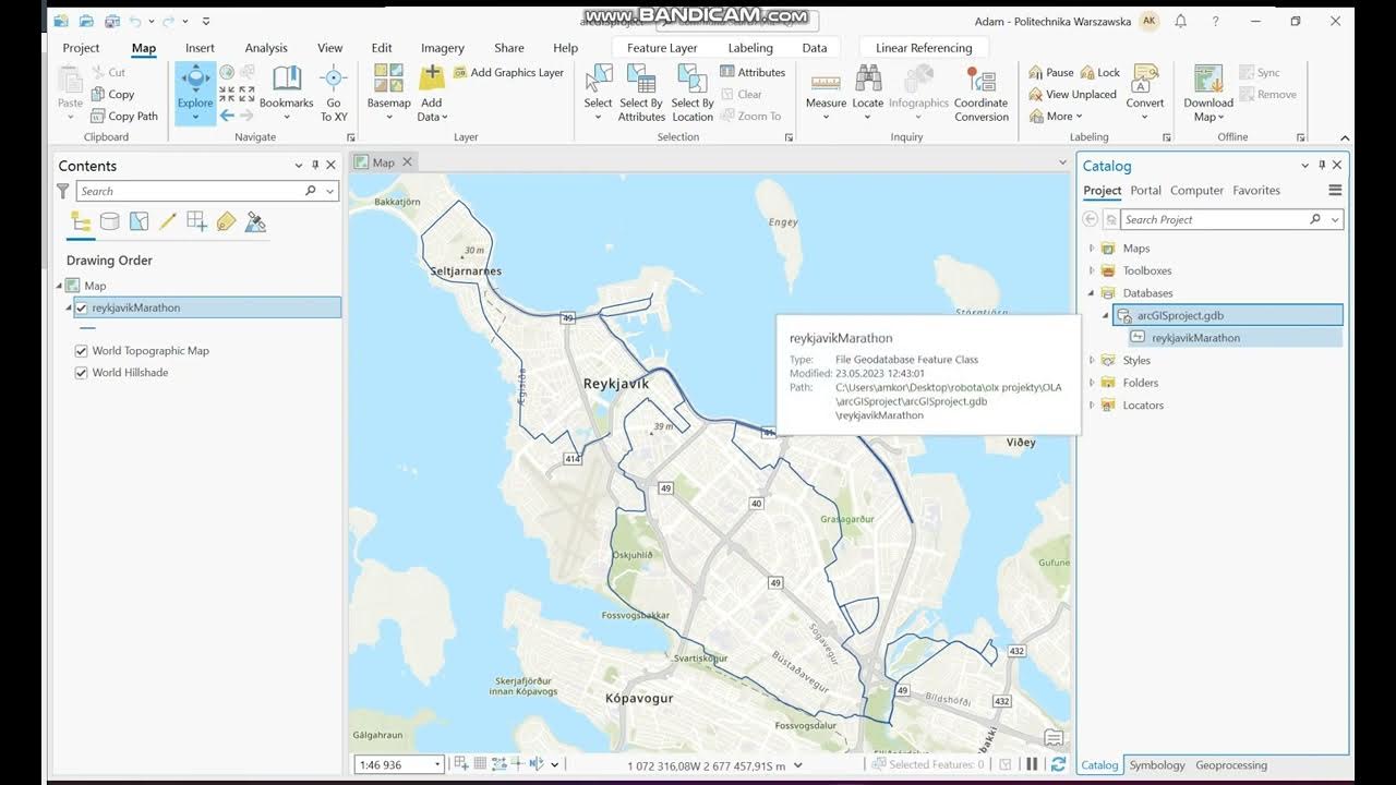 ArcGIS Pro - wczytywanie/zapis warstw, points along line, XY punktów 1/2 - YouTube