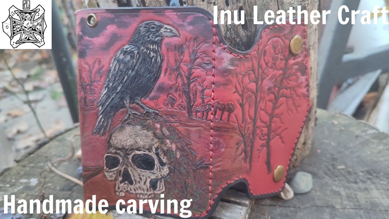 Huge cover up handmade carving PART 2, leather craft. - YouTube