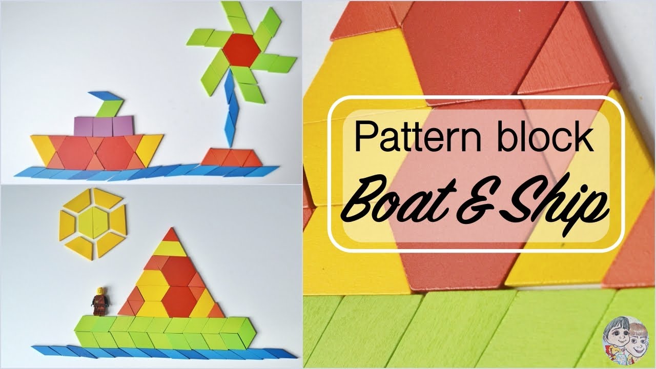 MATH MANIPULATIVES | PATTERN BLOCK BOAT AND SHIP | WOODEN PUZZLE FOR ...