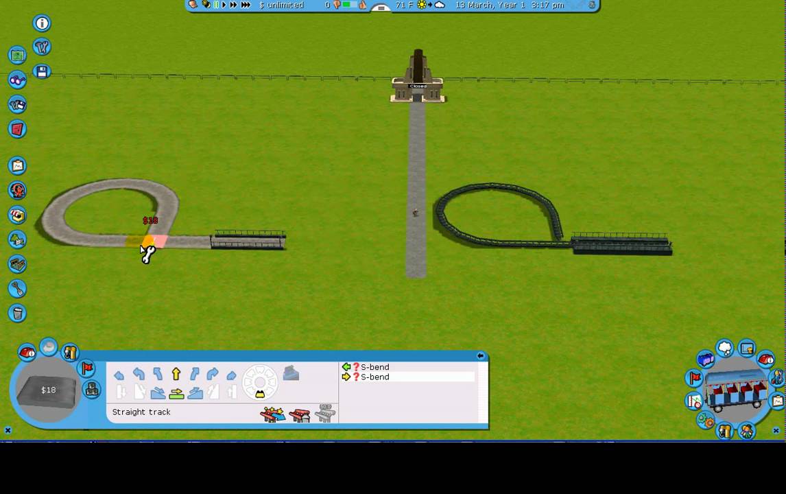 RCT3 - Tutorial - TrackAllowSameTrackIntersect - YouTube