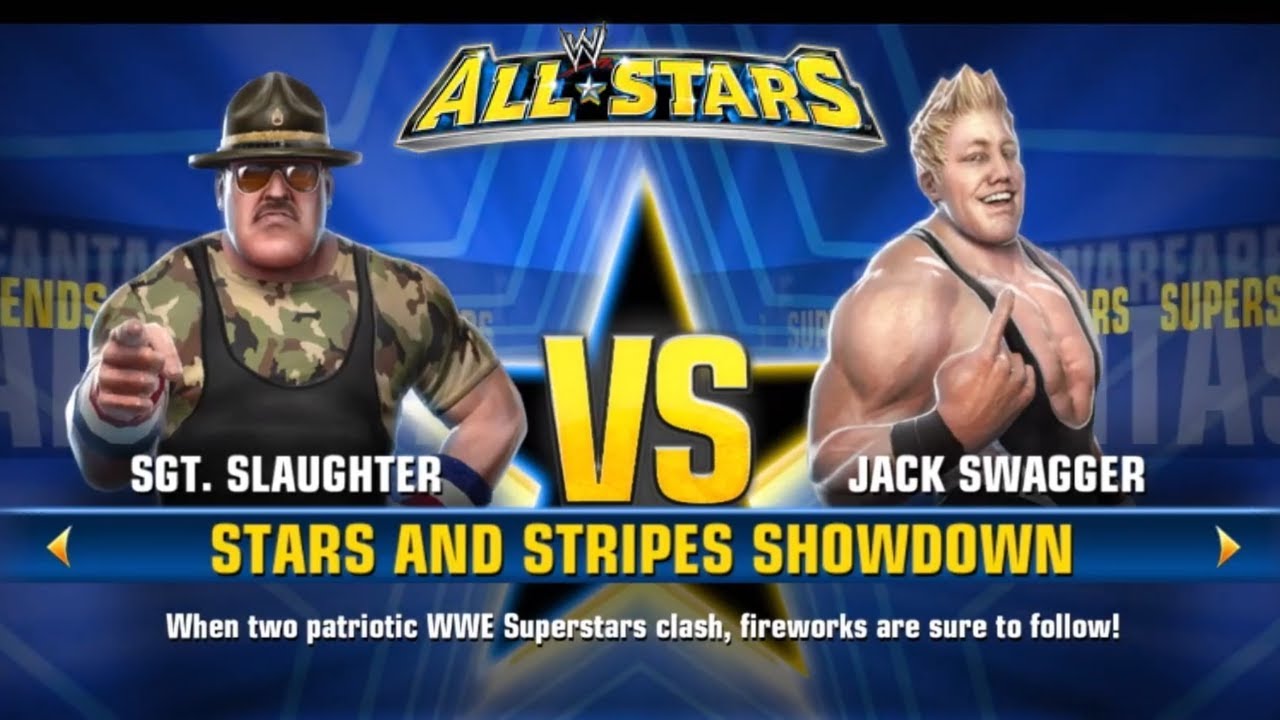 WWE All Stars - Sgt. Slaughter vs Jack Swagger [Fantasy Warfare] (Stars ...