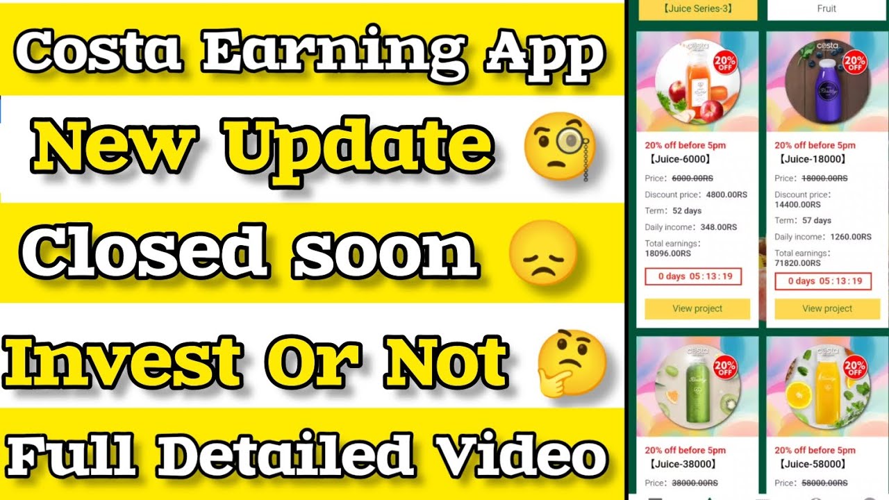 Costa Earning App | Costa App Clsoed Soon | invest or not | Full ...