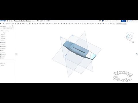 Onshape acoustic guitar bridge design PART 1 of 3 - YouTube