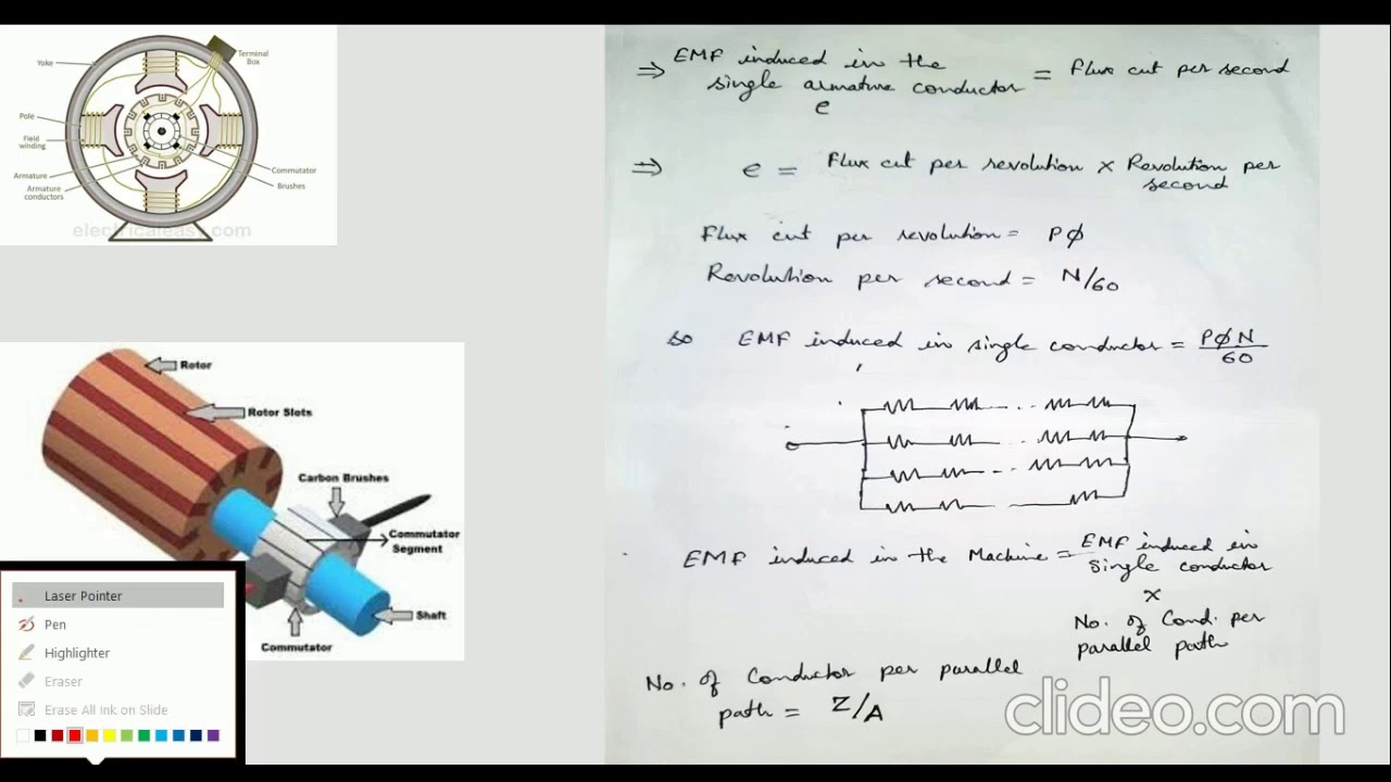 Derivation for EMF Equation of DC machine - YouTube
