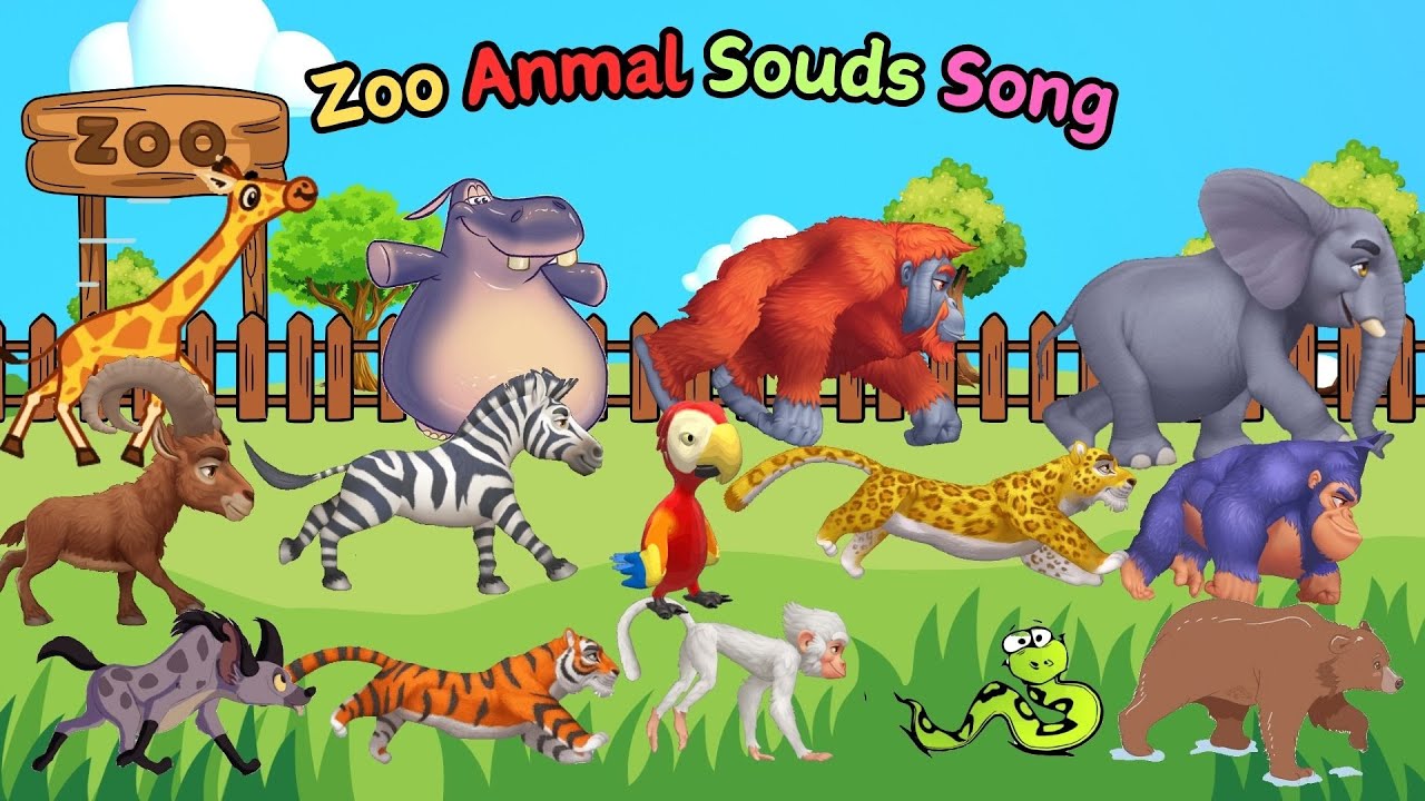 Zoo Animal Sounds Song | Animal Sounds For Babies | Nursery Rhymes ...