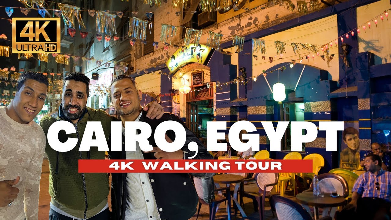 🇪🇬 CAIRO EGYPT, NIGHT WALKING TOUR - TALAAT HARB SQUARE | 4K HDR - 60fps - YouTube