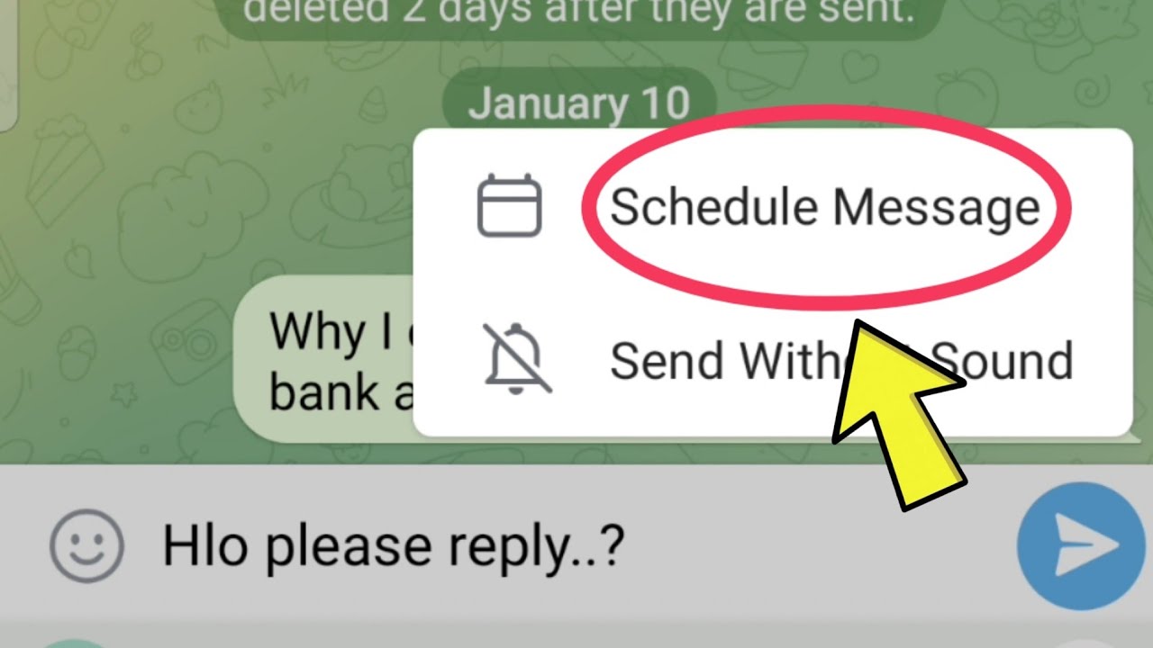 timer message send in Telegram chat | how to set schedule message timer ...