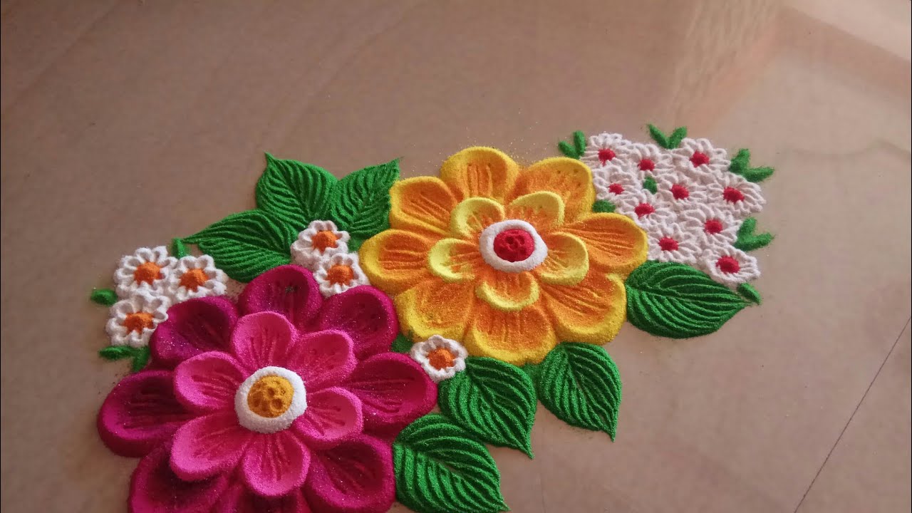 2021 Beautiful flower design|| satisfying sand art||relaxing video ...