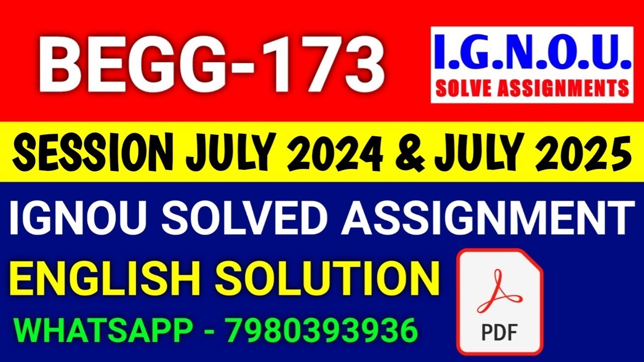 BEGG 173 solved assignment 2024-25 | BEGG 173 solved assignment 2025 ...