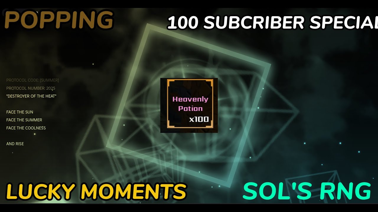 Sol's RNG | Luckiest Moments + 100 Subscriber special - YouTube