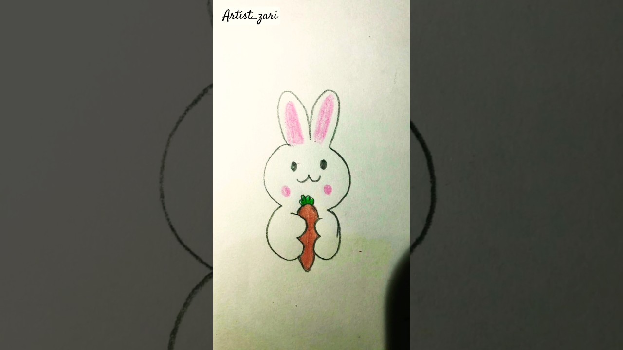 Easy rabbit drawing for Kids | Rabbit art ideas | art of zari # ...