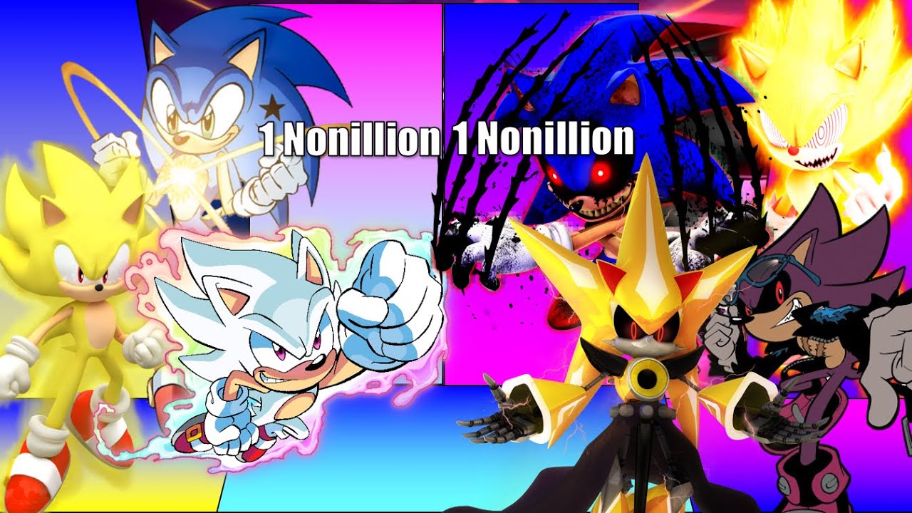 Sonic Vs Sonic Doppelgangers Power Levels Over The Years - YouTube