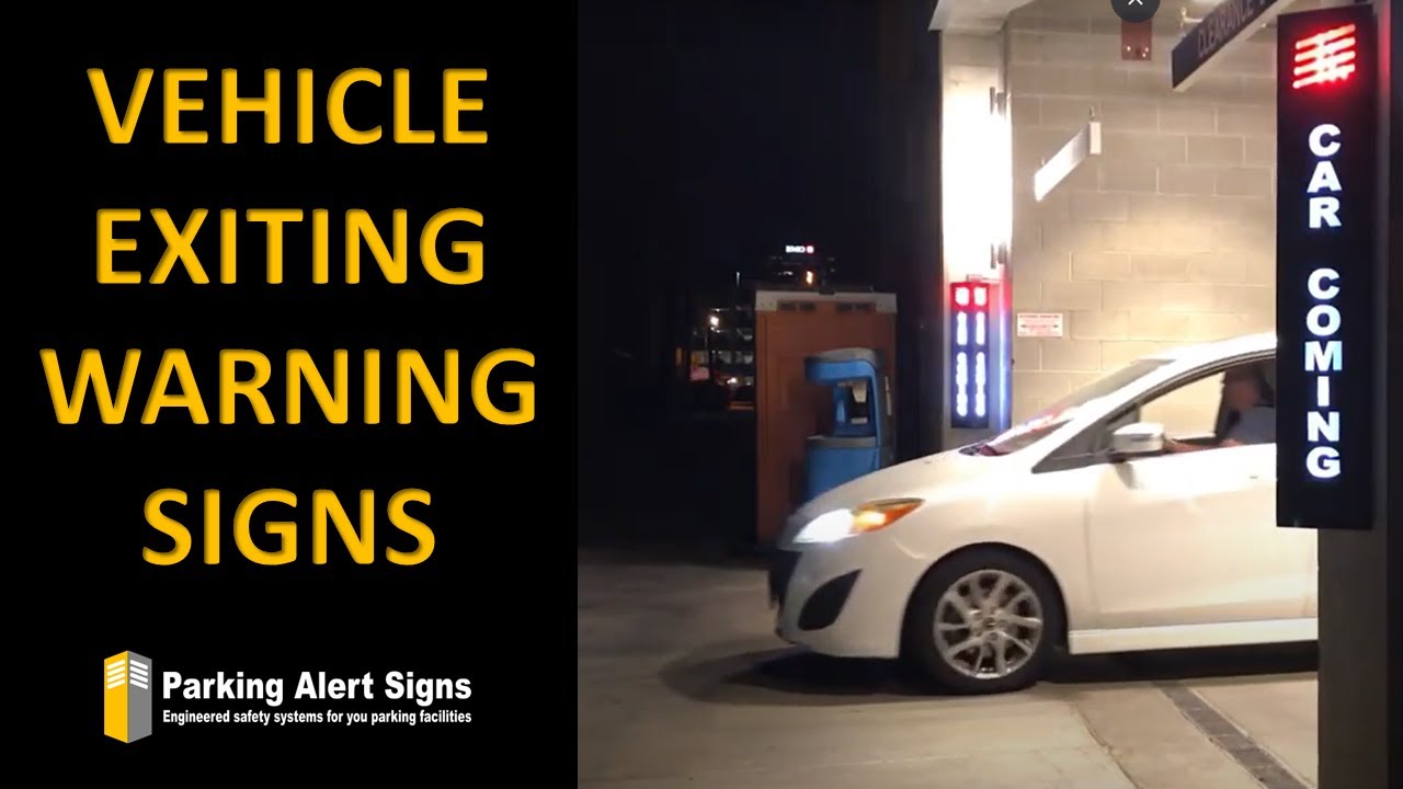 Warning Sign to alert people on the sidewalk that a car is exiting a ...