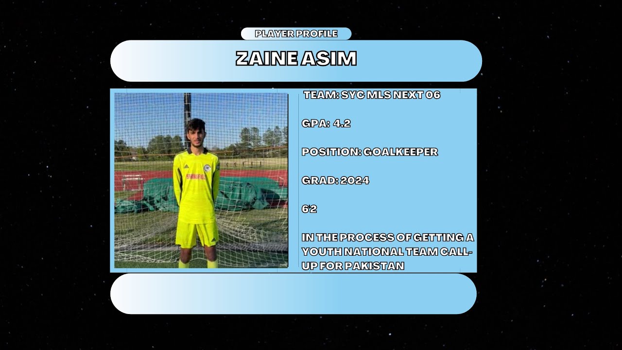 Zaine Asim (SYC MLS Next 06, 4.2 GPA, Class of 2024) - YouTube