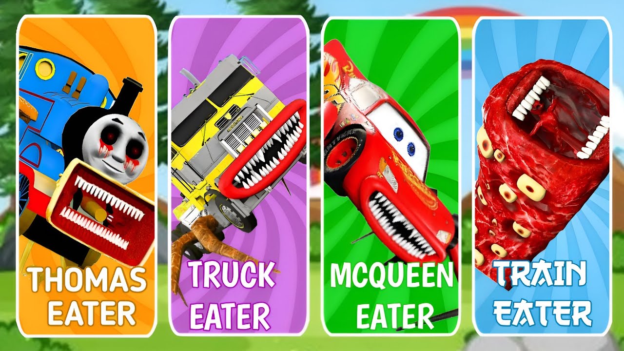 Thomas Etaer 🆚 Truck Eater 🆚 McQueen Eater 🆚 Train Eater - BATTLE - YouTube