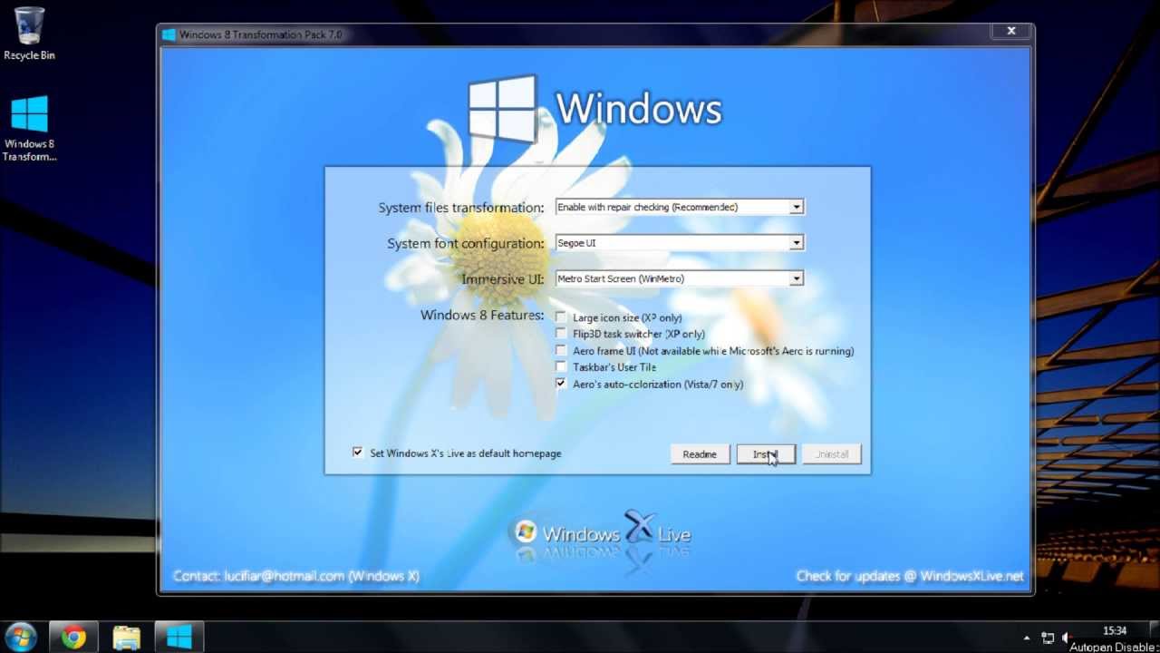How to transform Windows 7 to Windows 8 using Transformation Pack 7.0 ...