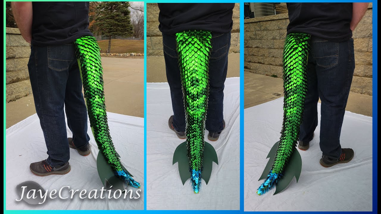 Tropical Dragon Scalemail Tail - Custom Knitted Tail with Fins ...
