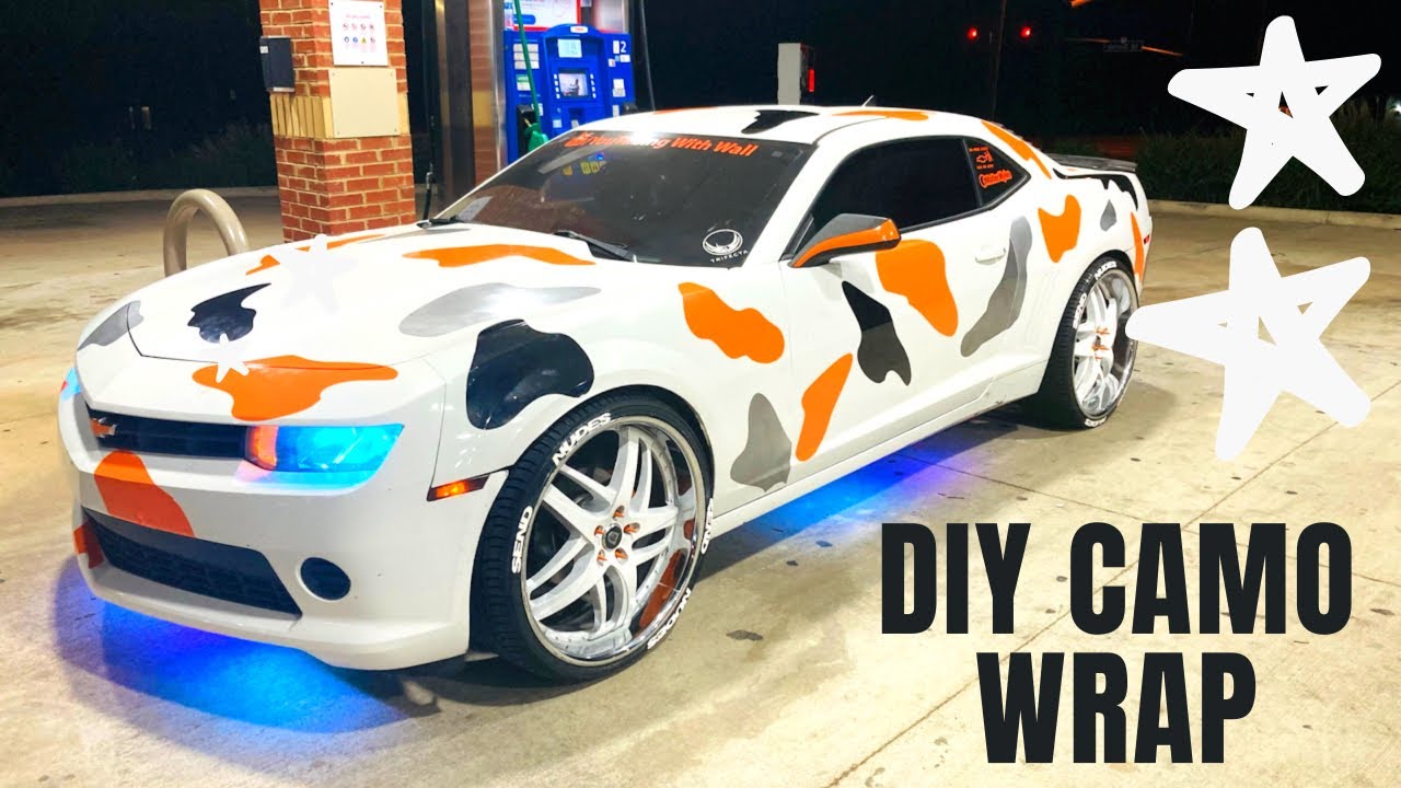 DIY CAMO wrap on my 2015 Camaro - YouTube
