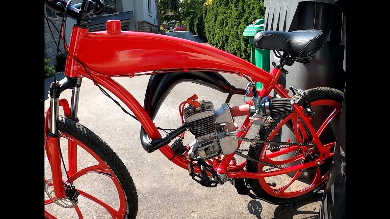 Modified LD100 motorized bike build, (walkaround) - YouTube