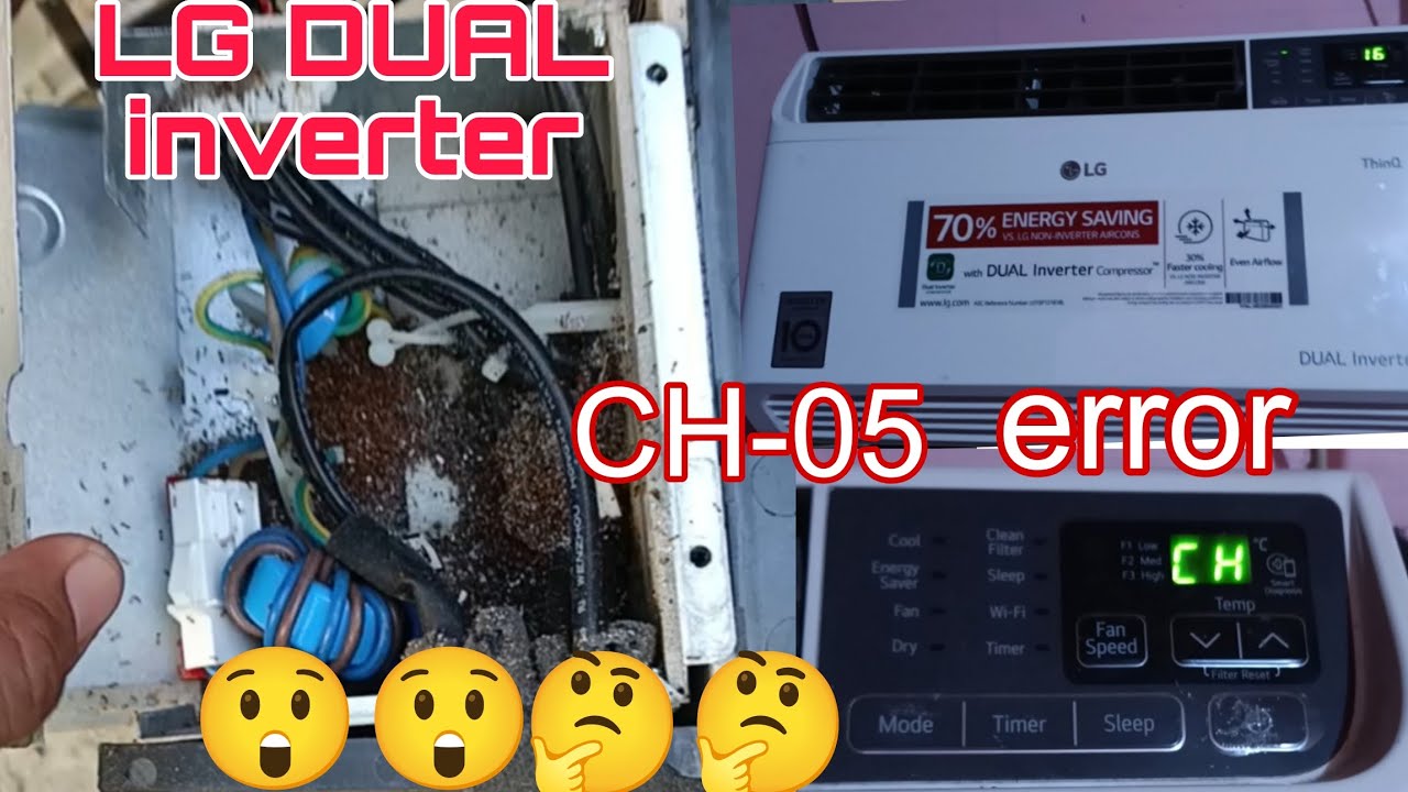 LG window type dual inverter,. CH-05 error,. General cleaning & Repair ...