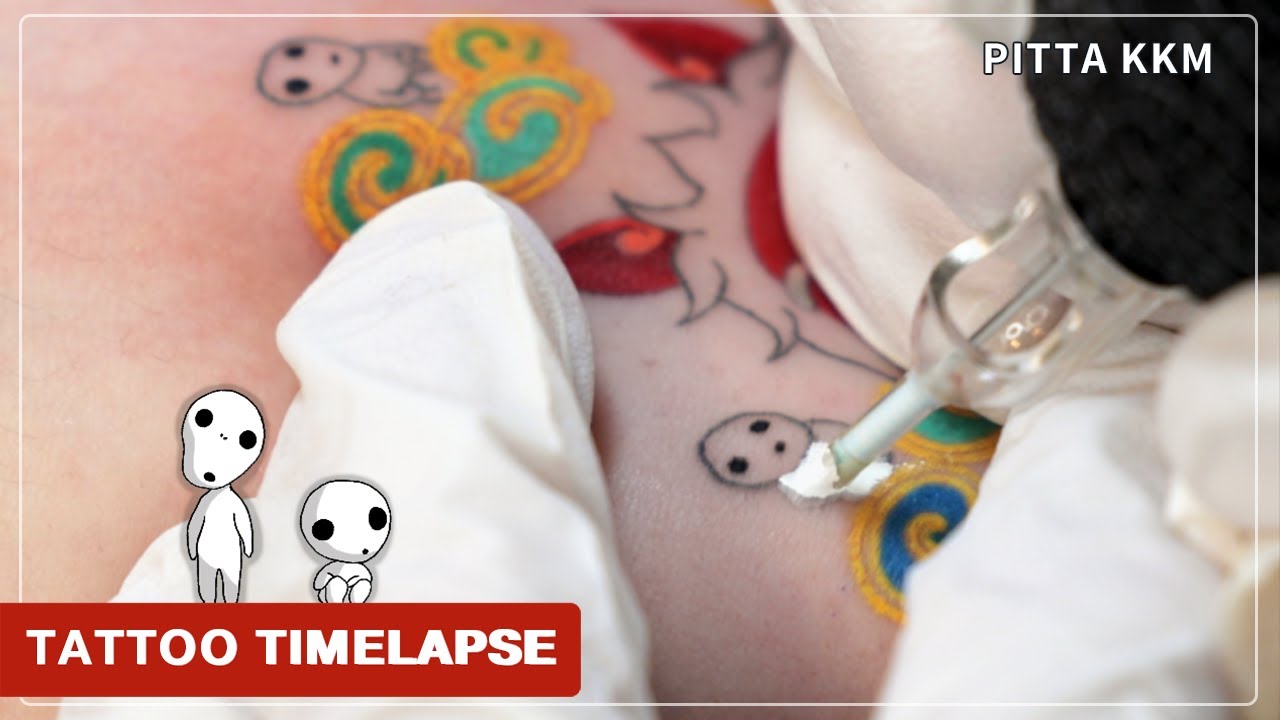 Mononoke hime Tattoo Time lapse - PittaKKM - YouTube
