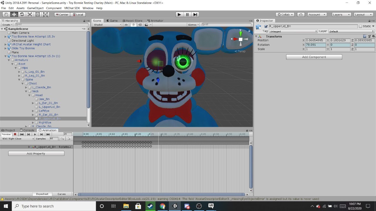 [VrChat] Avatar Creation Toy Bonnie (More Expressions) - YouTube