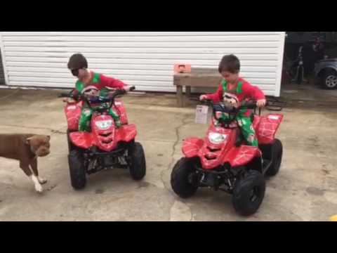 Christmas 2016 Joe & Jayce 4 wheeler surprise from santa - YouTube