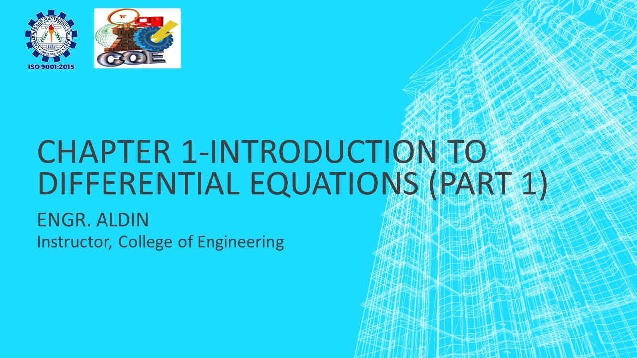 Introduction to Differential Equations (Part 1) - YouTube