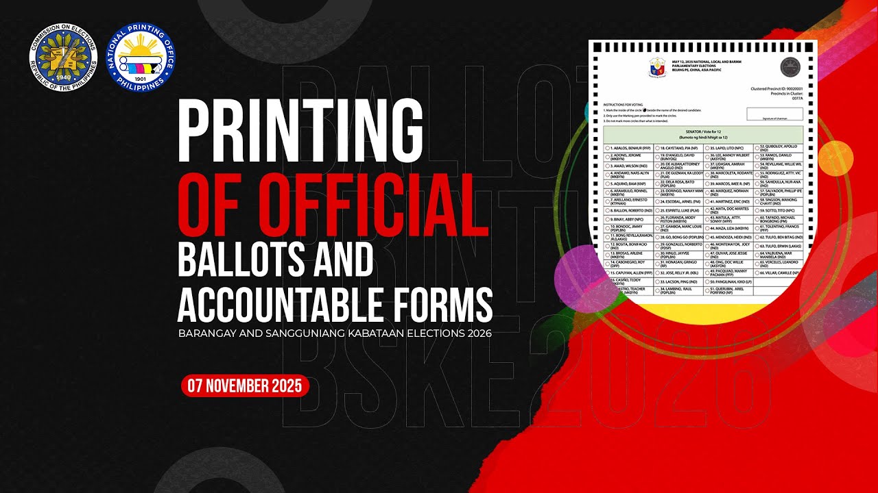 PRINTING OF OFFICIAL BALLOTS AND ACCOUNTABLE FORMS FOR THE 2026 ...