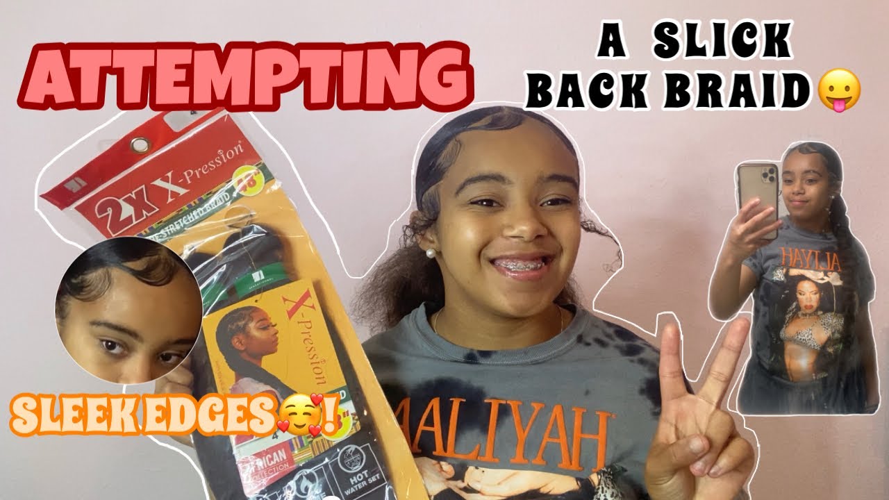 *ATTEMPTING* A Slick Back Braid on 4A-4B Hair | Arianna Monaè - YouTube