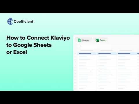 How to Connect Klaviyo to Google Sheets or Excel - YouTube