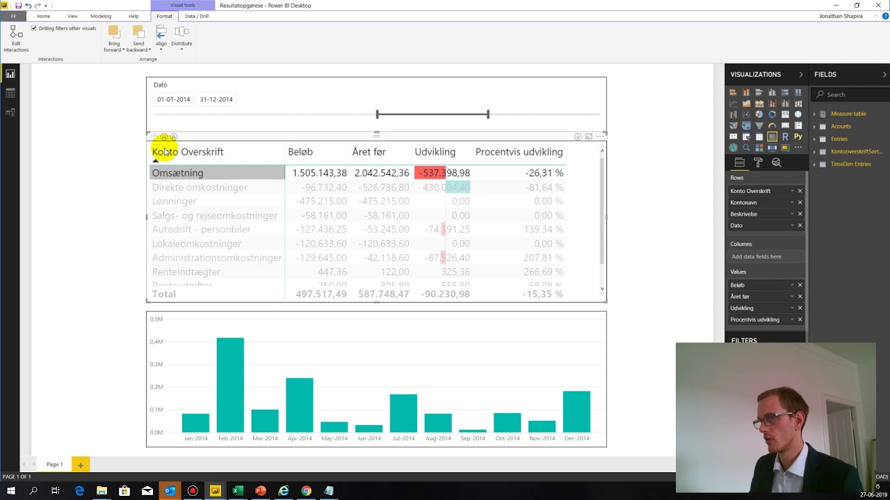 Økonomirapportering del 1 - TUTORIAL - Power BI til e-conomic - YouTube