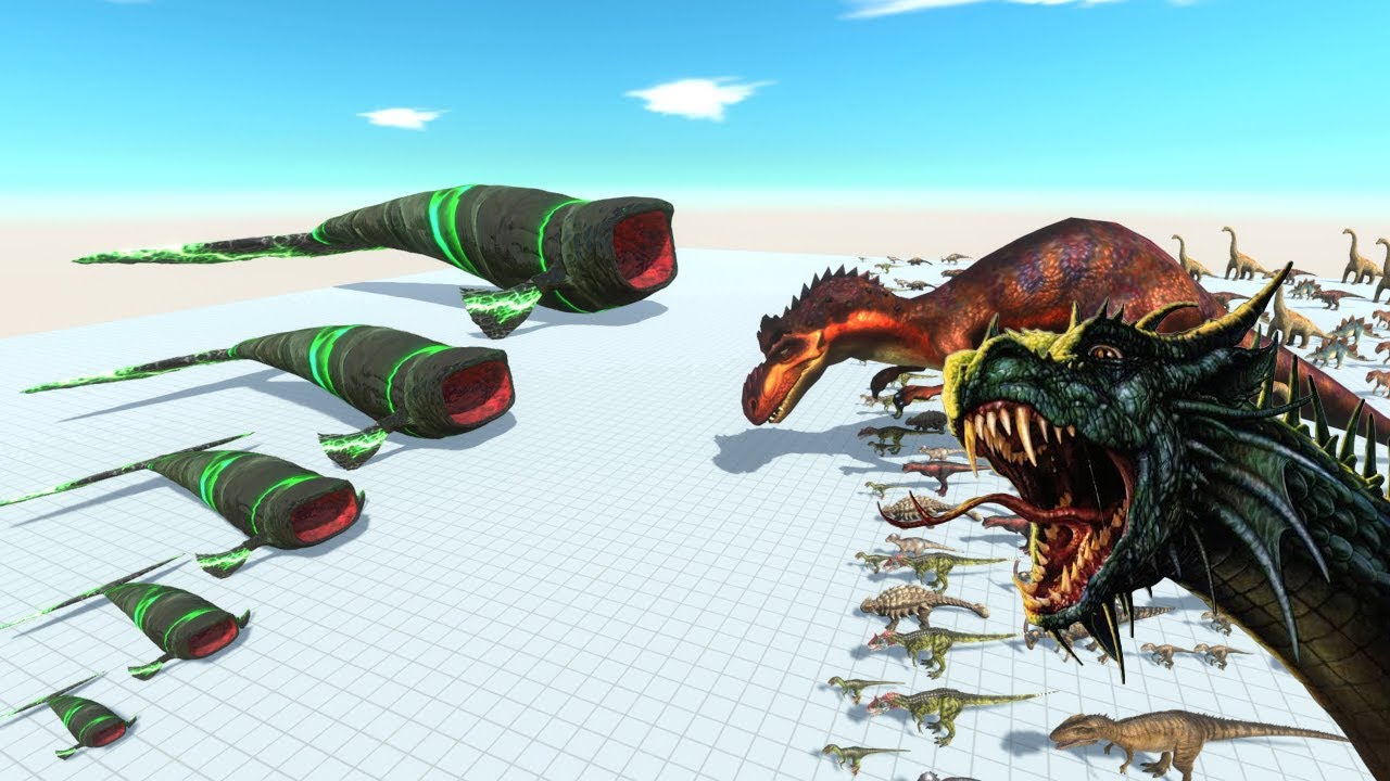 Green Bloop Growing VS ALL Dinosaurs - Dinosaurs Fight Bloop - YouTube