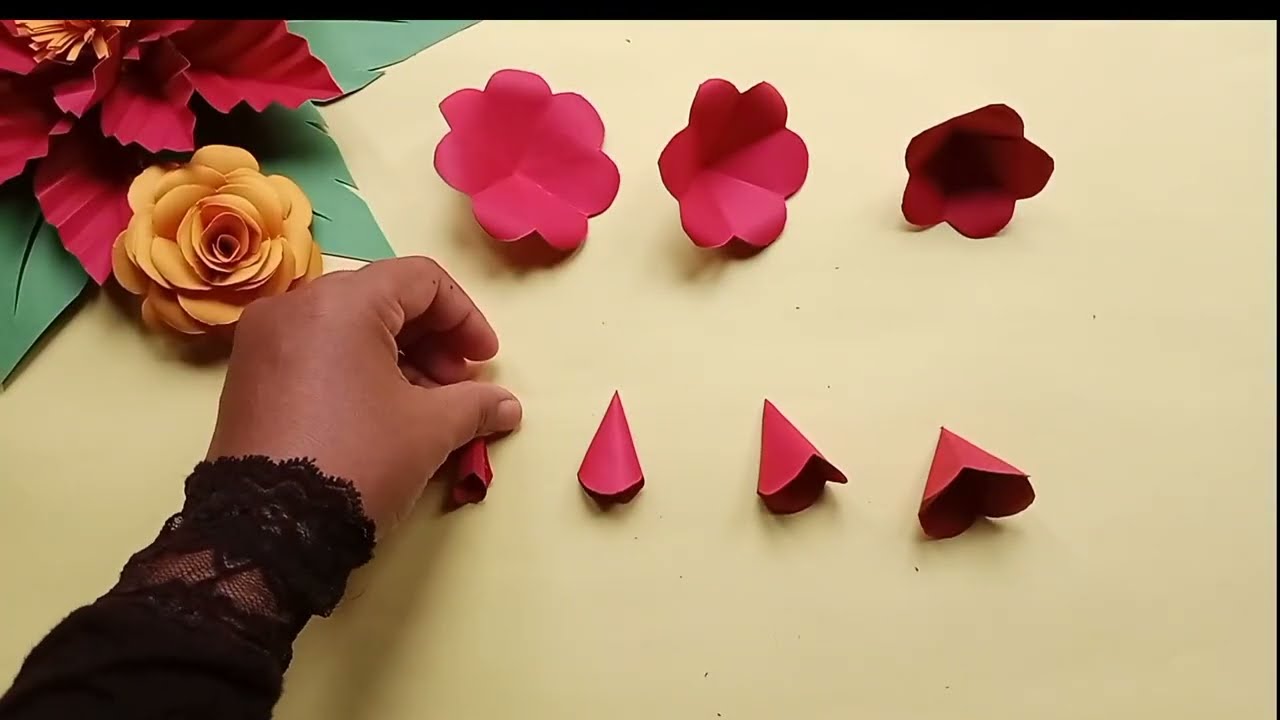 How to make Realistic, Easy paper Roses | Paper flower DIY| Rose flower ...