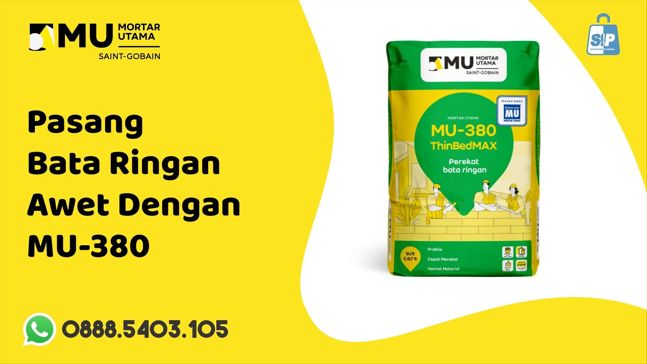 Mortar Utama MU-380 Semen Instan Untuk Pasang Bata Ringan - YouTube
