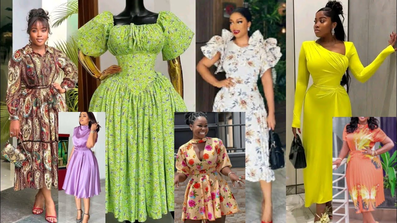 BEST And STUNNING CHIFFON GOWN STYLES / VINTAGE FLOWERED MATERIAL ...