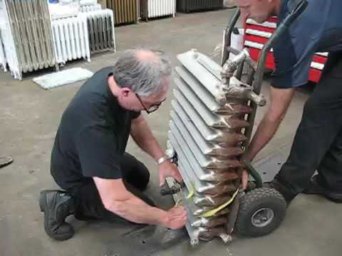Moving radiators in narrow space - YouTube