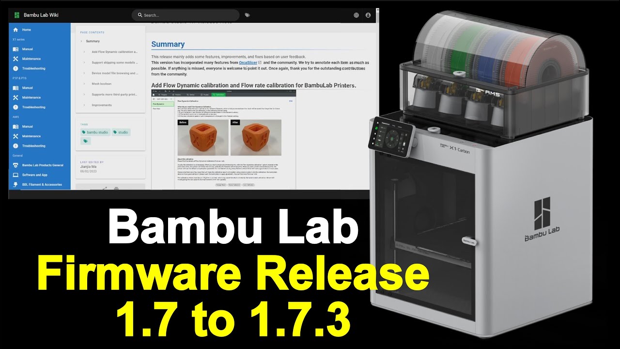 Updating with Bambu Lab Firmware 1.7 - YouTube