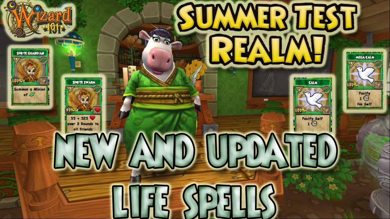 Wizard101: *NEW* and UPDATED LIFE SCHOOL SPELLS - SUMMER TEST REALM ...