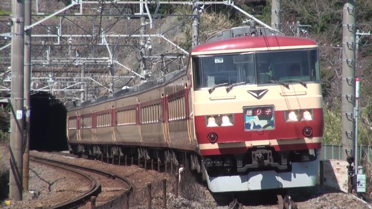 185系OM08編成（あまぎ色） はちおうじ踊り子号伊豆急下田ゆき 早川~根府川通過 - YouTube