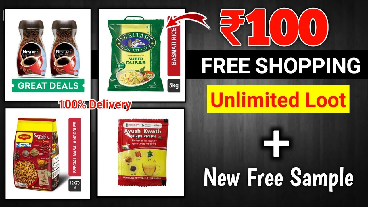 🔥 100₹ Free Shopping Today | free sample products in india | grofers ...