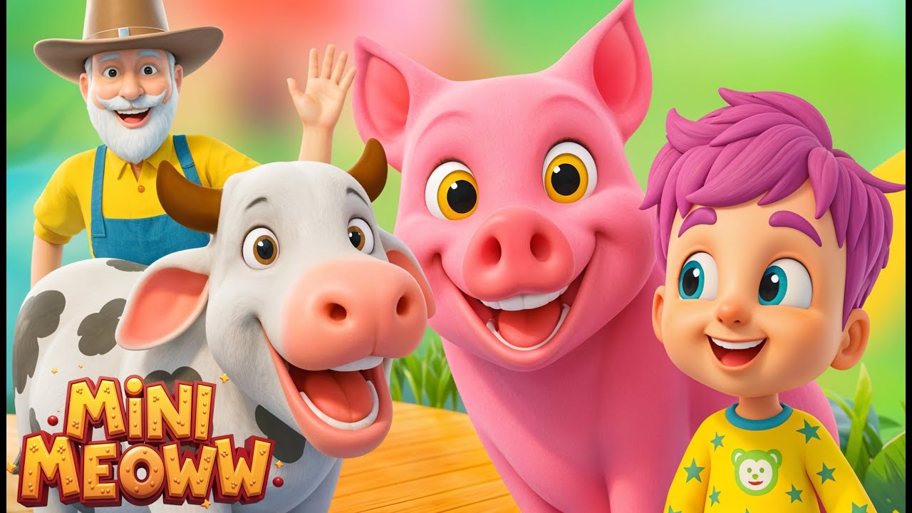 Moo, Baa, Oink! Learn Animal Sounds with MiniMeow | Farm Song for ...