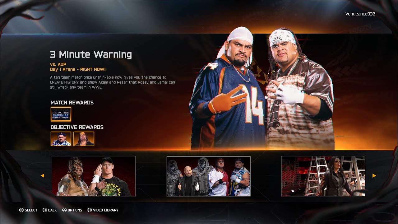 WWE 2K25 Showcase 3 Minute Warning Vs. AOP Day 1 Arena - Right Now ...