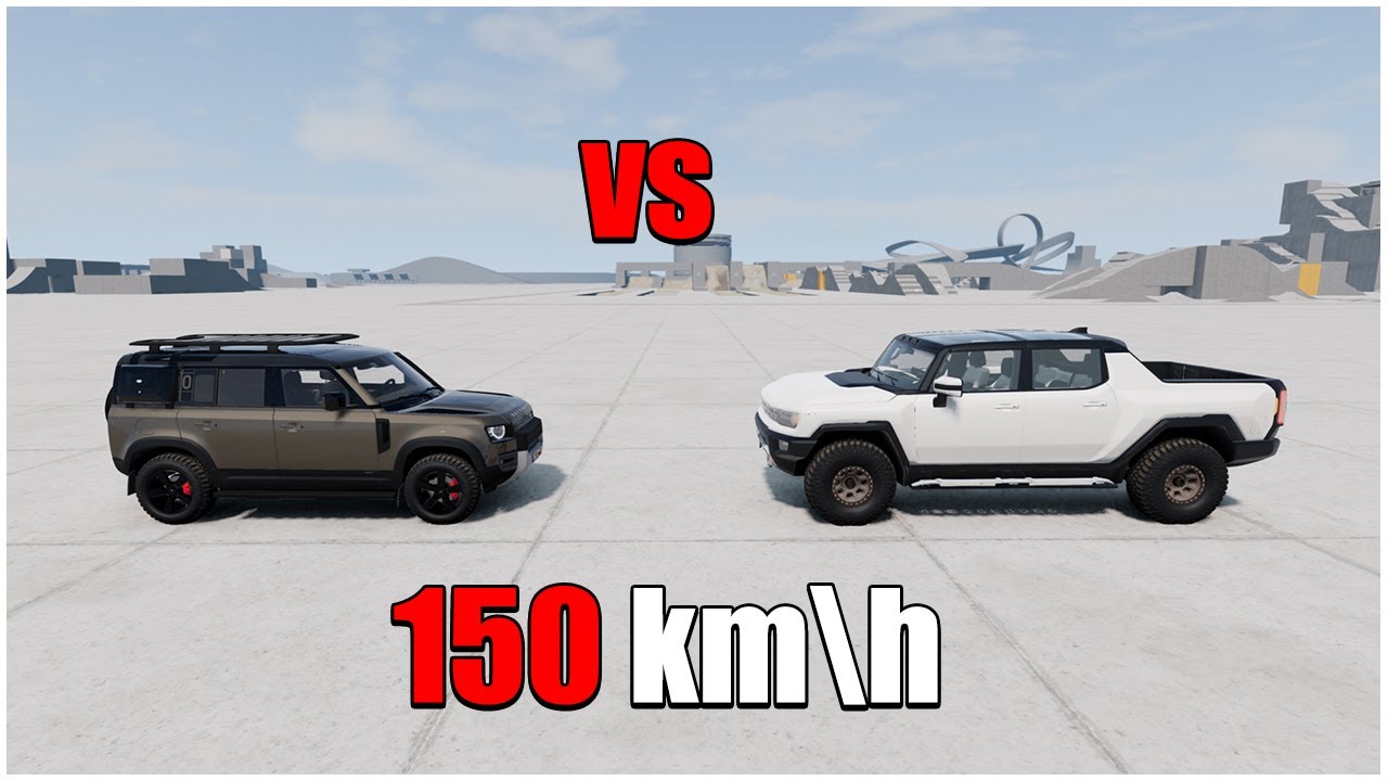 2021 Land Rover Defender VS GMC Hummer EV SUV (03) | Car Body Testing ...